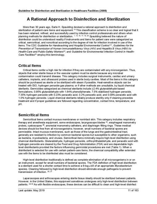 CDC Guideline for Disinfection and Sterilization in Healthcare ...